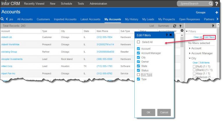Adding Filters in Infor CRM - The Expert Complete Guide