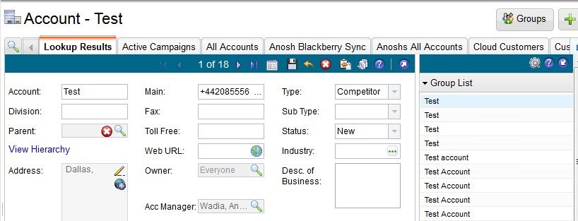 New Group Options Available in InforCRM/SalesLogix v8.1 CU03