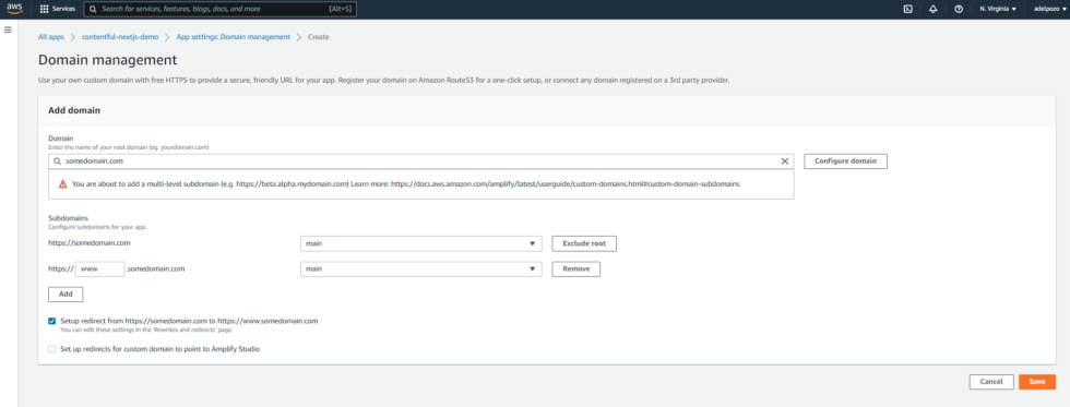 AWS Amplify as a playground for a NextJS application with Contentful